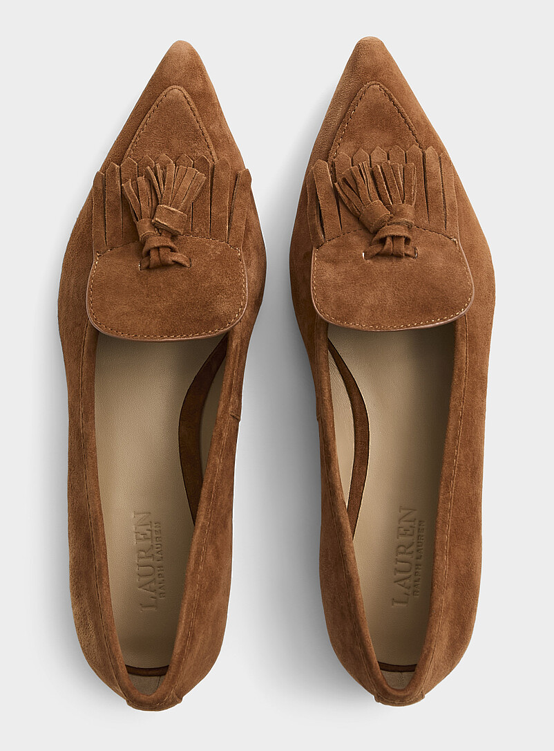 La ballerine suède pointue à franges Londyn | Lauren Ralph Lauren ...