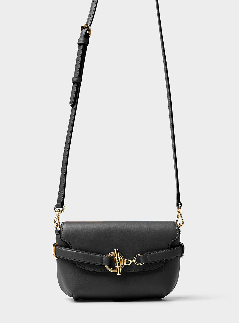 Ring and toggle small leather crossbody bag | Lauren Ralph Lauren ...