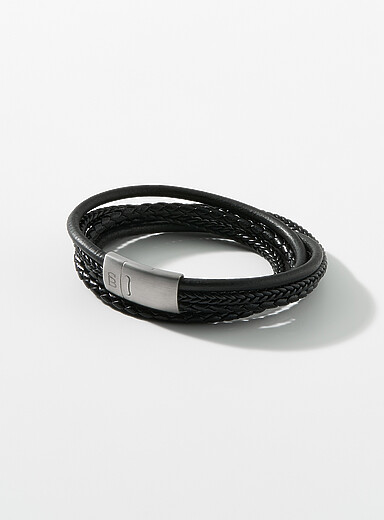 Layered braided leather bracelet | Steel & Barnett | Men's Bracelets ...