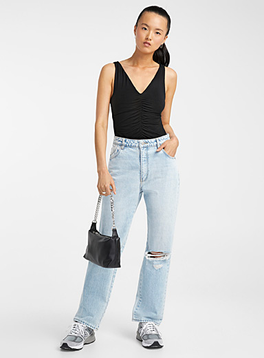 Ruffled V-neck bodysuit | Icône | Bodysuits For Women | Summer | Simons