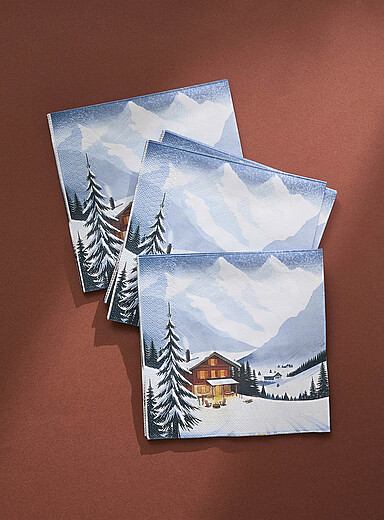 Alpine chalet paper napkins 16.5 x 16.5 cm. Pack of 25. | Simons Maison ...