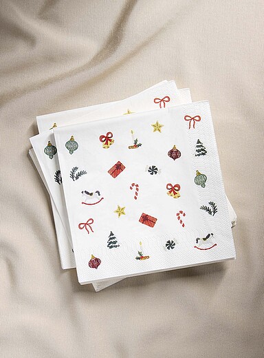 Holidays paper napkins 16.5 x 16.5 cm. Pack of 25. Christmas Collection ...
