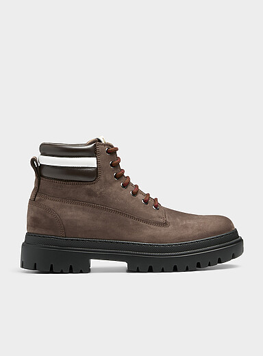 Hallen brown nubuck leather boots Men | BALLY | Shop Men's Designer ...