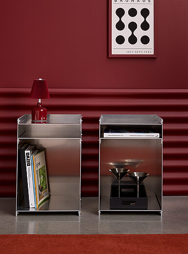 M01S raw aluminum side table duo | Deluu | | Simons