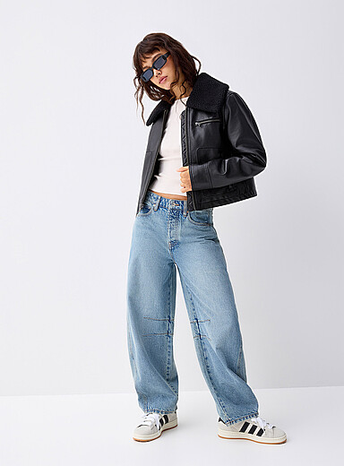 Fleece collar faux-leather aviator jacket | Levi's | Women's Jackets ...