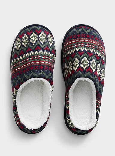 Winter jacquard mule slippers Men | Simons | Men's Slippers: Shop ...