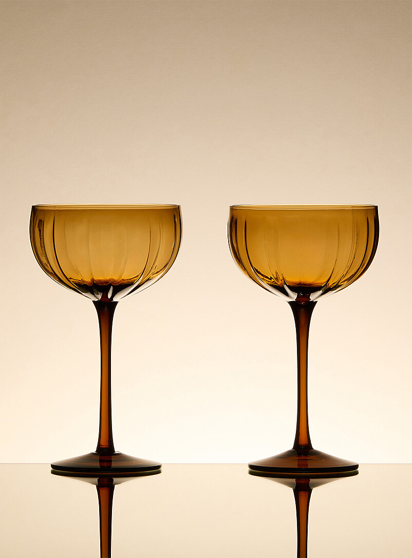 Les verres à cocktail ambrés Ensemble de 2 | Simons Maison | | Simons