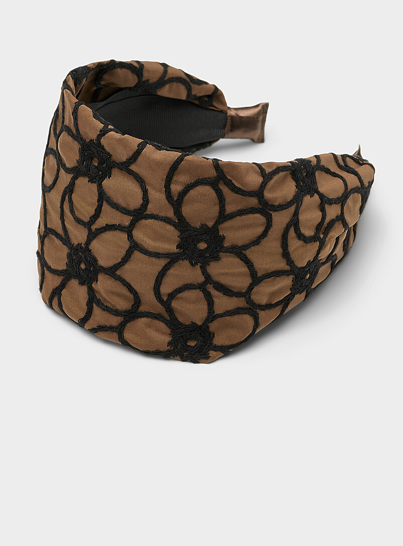 Contrast flower embroidered headband | Simons | Shop Hair Wraps and ...