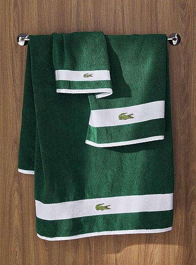 Signature crocodile sport stripe towels | Lacoste | Solid Bath Towels ...