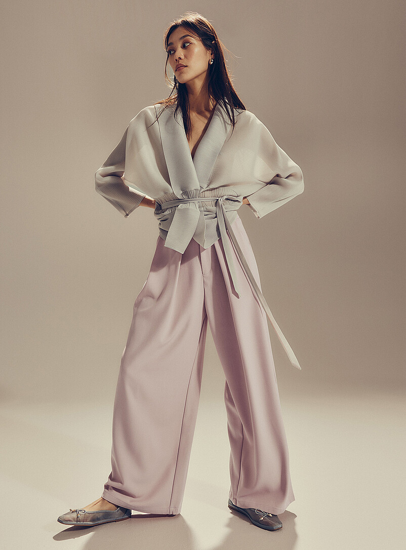 Belted front-panel ultra-wide-leg pant | Icône | Shop Women%u2019s Wide ...