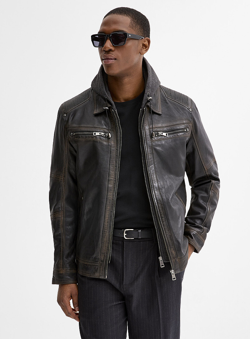 Men's Leather & Suede Jackets | Simons Canada