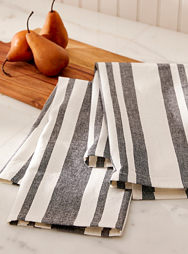Two-tone stripes tea towels Set of 2 | Simons Maison | | Simons