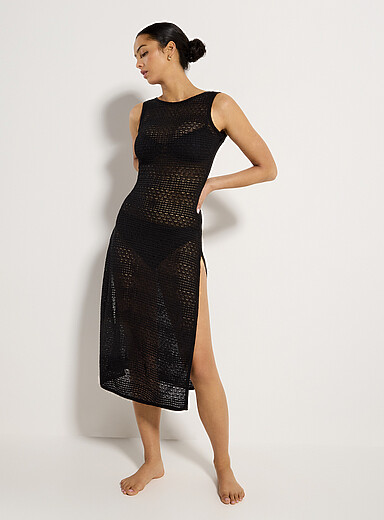 Fine crochet maxi dress | Simons | Shop the beach dresses for women ...