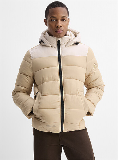 Two-tone puffer coat | Point Zero | Shop Men's Down Jackets Online | Simons