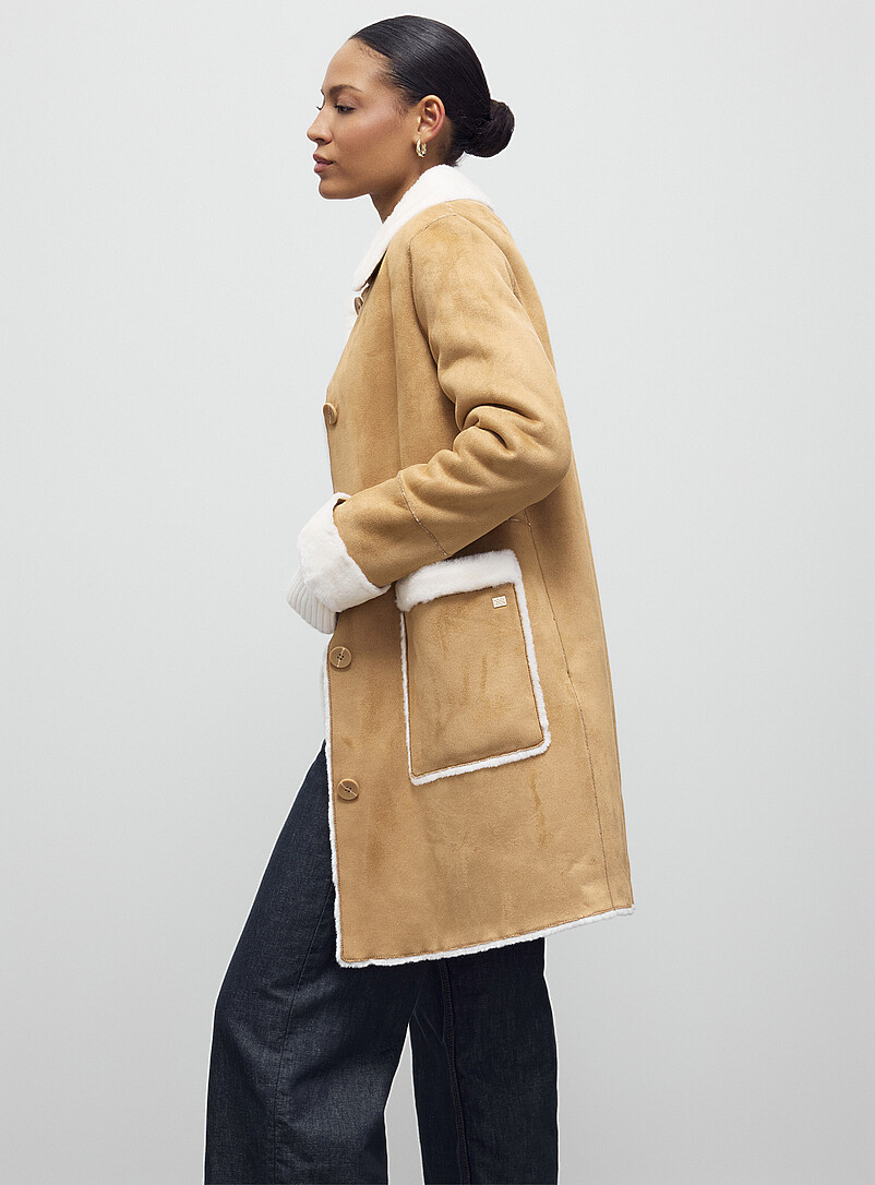 Le manteau effet mouton retourné Christine | Soia & Kyo | Manteaux de ...
