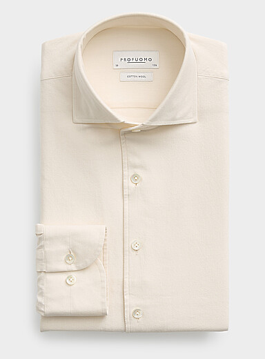 Off-white Oxford shirt Slim fit | Profuomo | Shop Men's Semi-Tailored ...