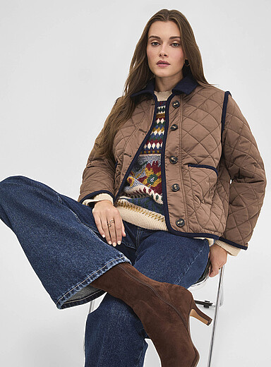 Corduroy accents lightweight quilted jacket | Vero Moda | Women's ...