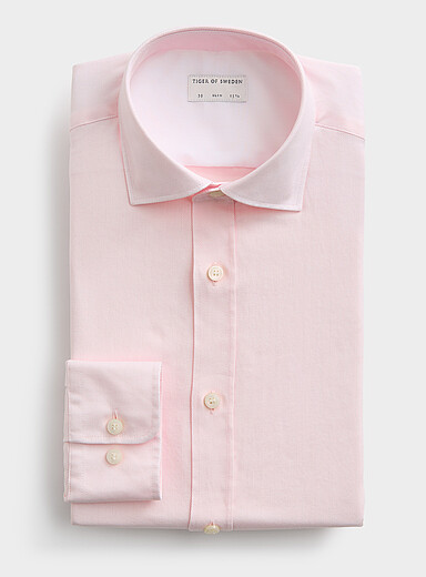 La chemise chevrons rose pâle Coupe ajustée | Tiger of Sweden ...