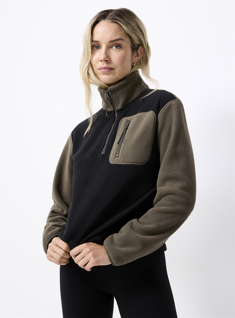 Two-tone polar fleece quarter-zip pullover | I.FIV5 | | Simons