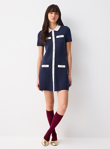 Jewel-button knit dress | Twik | Knit | Simons