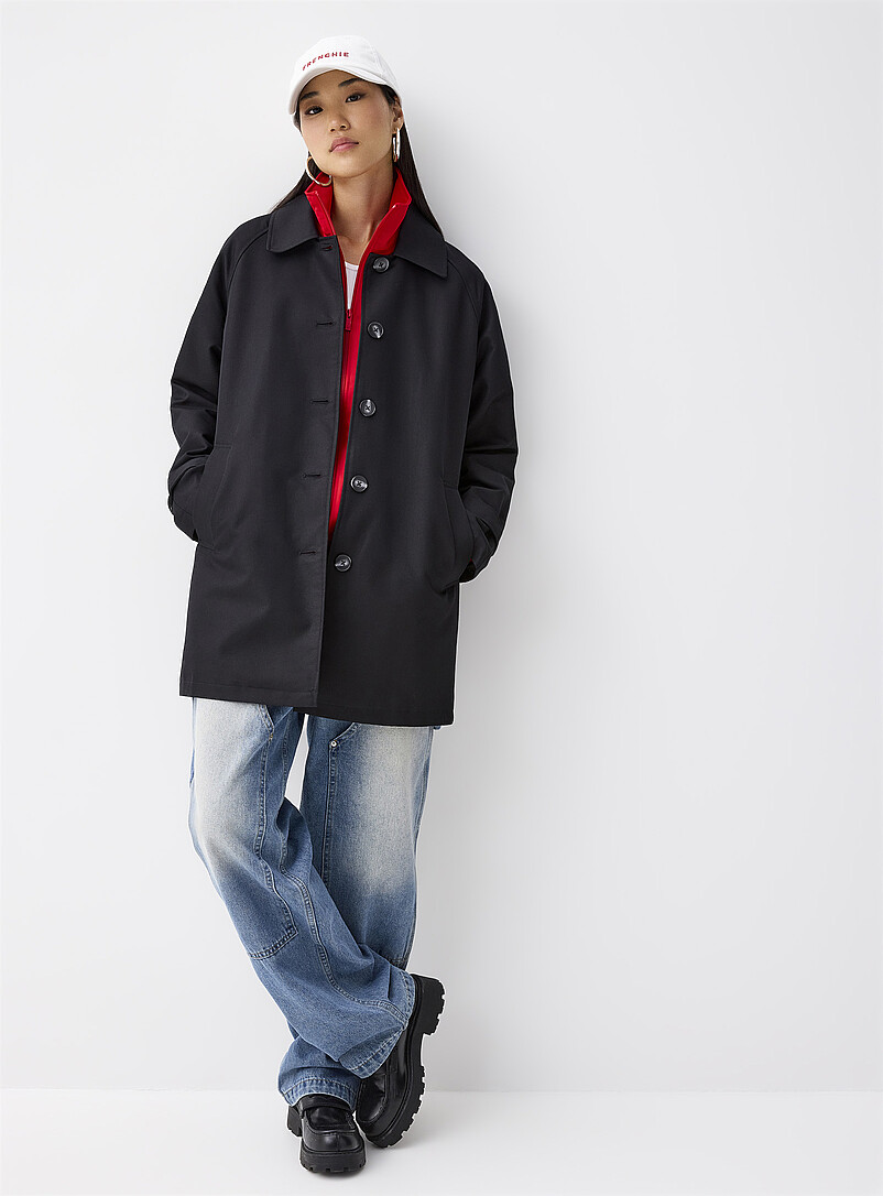 Le manteau droit twill boutons marbrés | Twik | Trenchs pour Femme ...