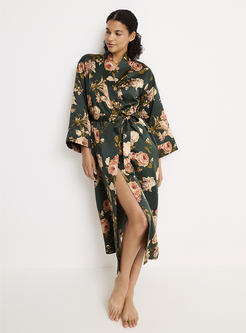 Le long peignoir satiné fleurs opulentes | Lauren Ralph Lauren ...