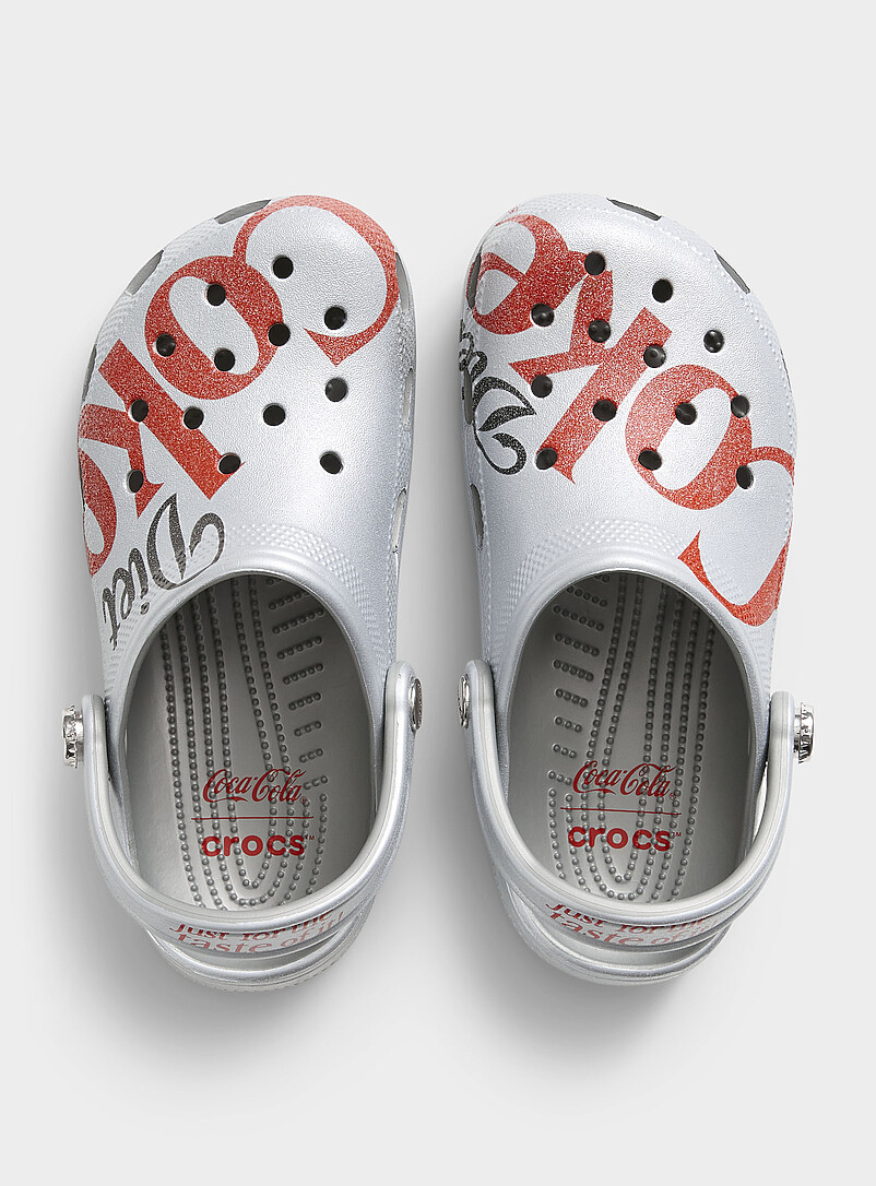 Shiny grey Diet Coke clogs Women | Crocs | All Our Shoes | Simons