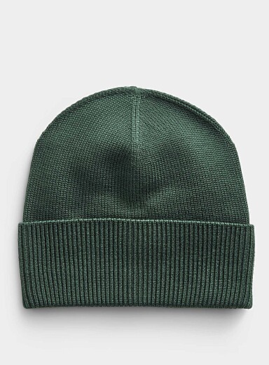Pure merino wool ribbed tuque | Simons | Women's Tuques, Berets, and ...