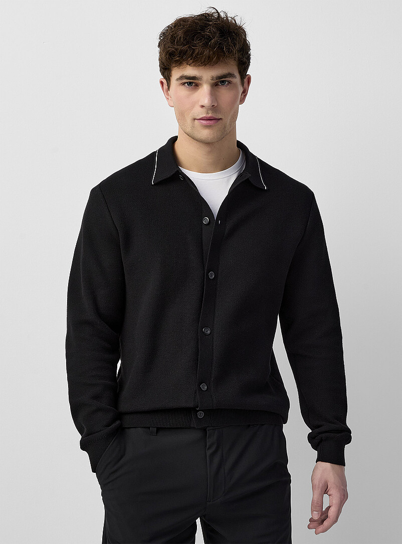 Le cardigan piqué col polo | Le 31 | Cardigans et Pulls à Col Châle ...