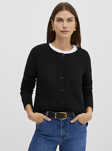 Plain plush cardigan | Contemporaine | Shop Women's Cardigans | Simons