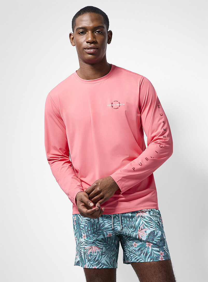 Logo long-sleeve rashguard T-shirt | Public Beach | Men's Rashguards ...