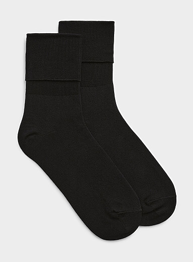 Folded-cuff black stretch socks | McGregor | Shop Women's Socks Online ...
