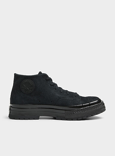 Chuck 70 National Mid black suede sneakers Men | Converse | All Our ...