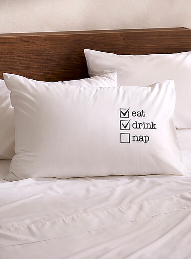 Eat Drink Nap printed pillowcase | Simons Maison | Pillowcases ...