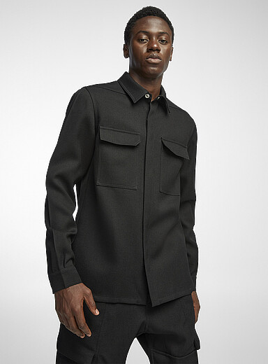 Pure wool utilitarian overshirt | Rick Owens | | Simons