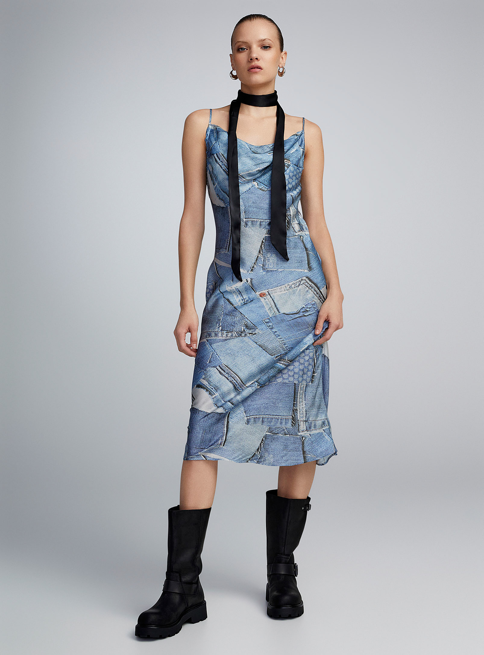 Denim Patchwork Dress