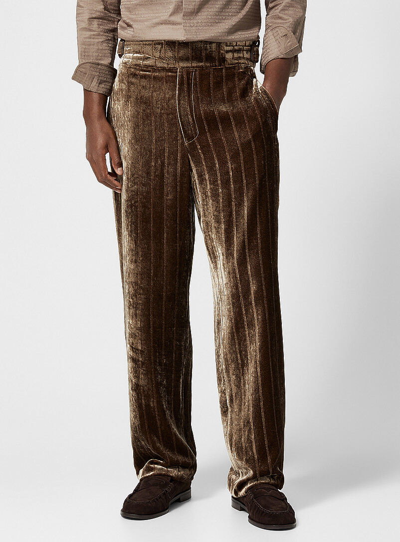 Le pantalon velours rayé ceinture intégrée | Emporio Armani | Magasinez ...