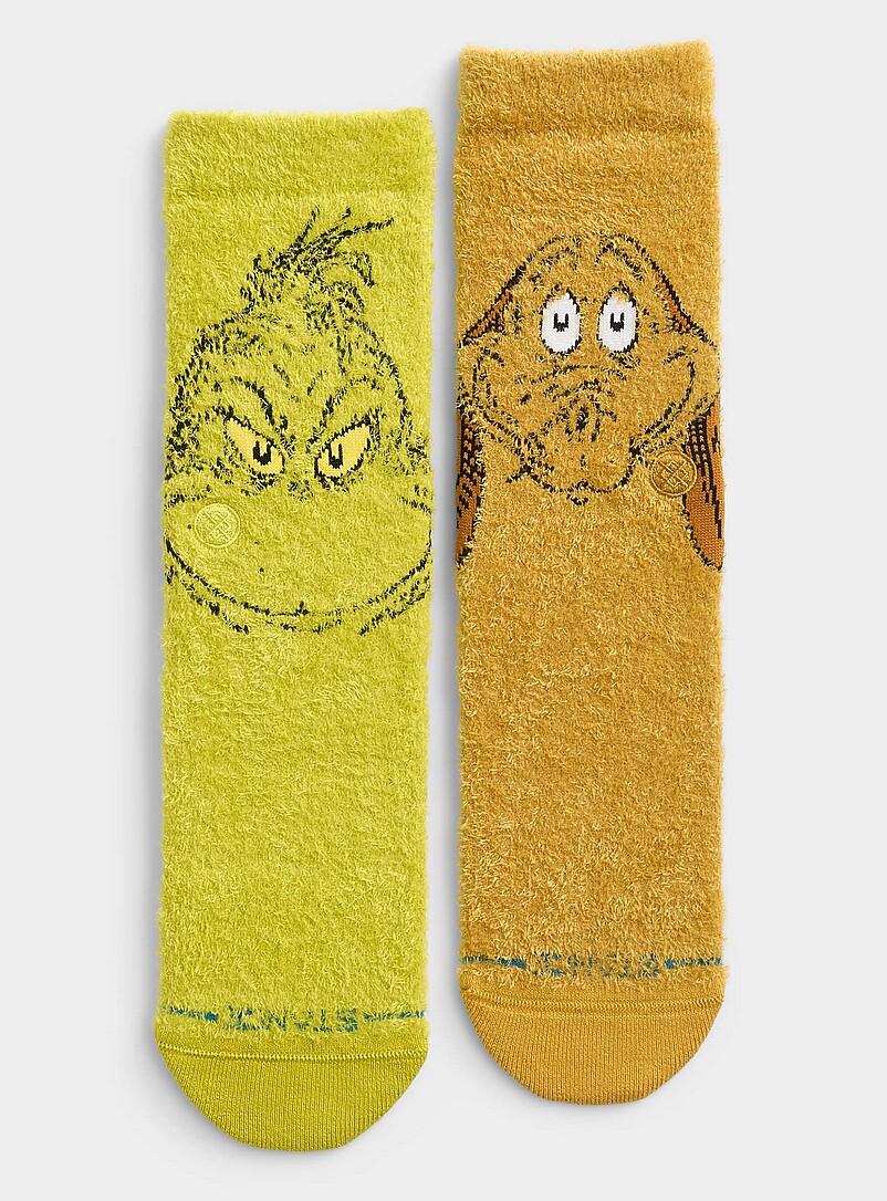 La chaussette pelucheuse Grincheux et Max Collection de Noël | Stance ...