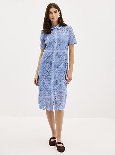 La robe guipure boutons bijoux | Contemporaine | Robes Courtes Mode ...