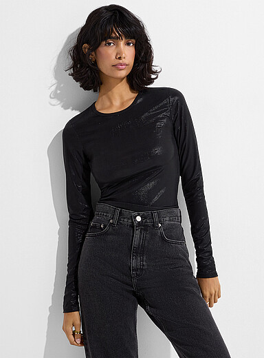 Le t-shirt métallisé manches longues | Icône | Magasinez des Manches ...